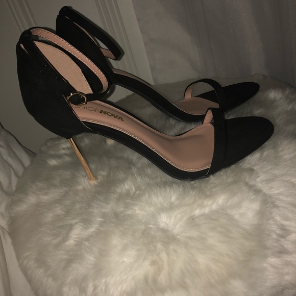 Fashion Nova | Shoes | Sexy Black Metal Stiletto Heels | Poshmark